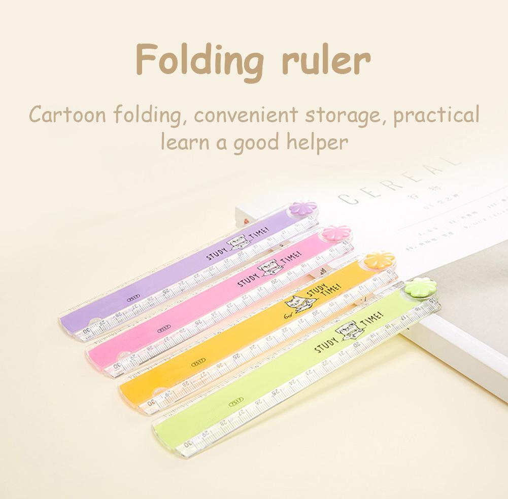Colorful Folding Ruler Cute Geometry 30CM Foldable... – Vicedeal