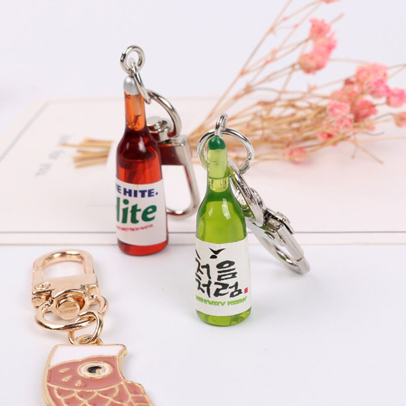 Goldfish Wine Bottle Key Ring Space Craft Astronau... – Grandado