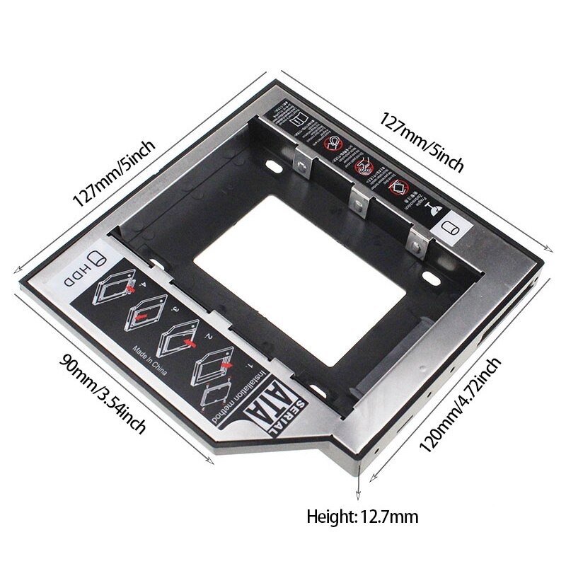 Original 2nd vw HDD Caddy 12.7mm 2.5" SATA 3.0" SS... – Grandado