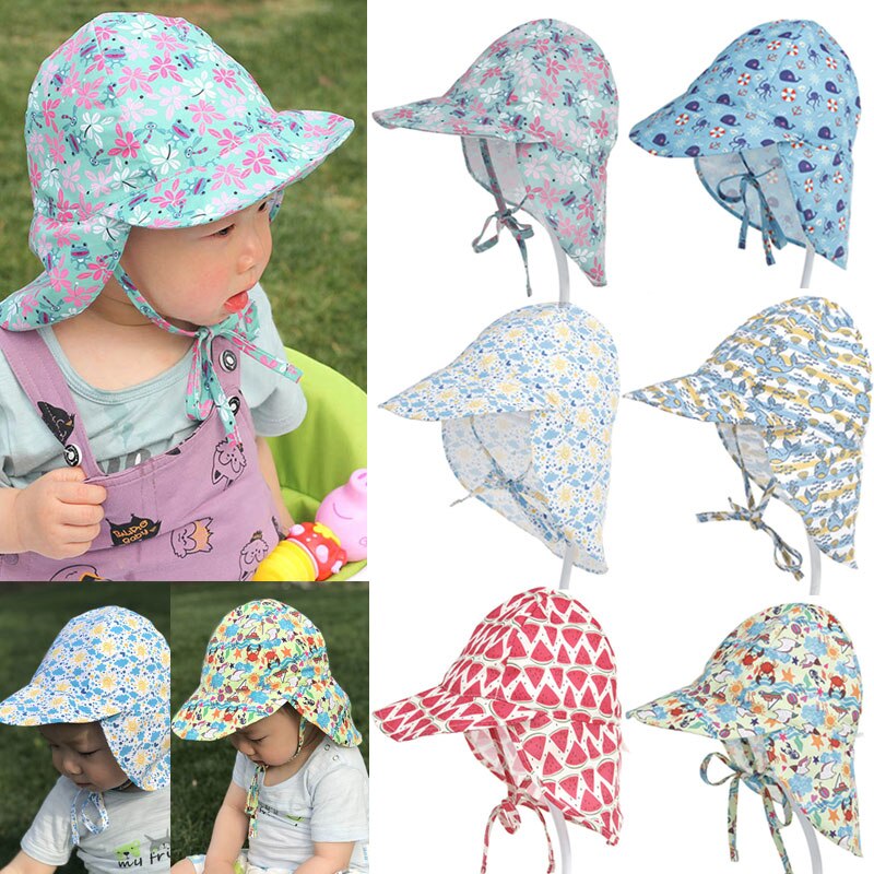 Baby Sun Hat Beach Hats Swim Summer Toddler Neck F... – Vicedeal