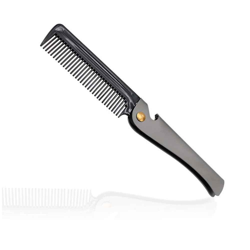 Folding Beard Comb Pocket Hair Mustache Comb Stain... – Grandado