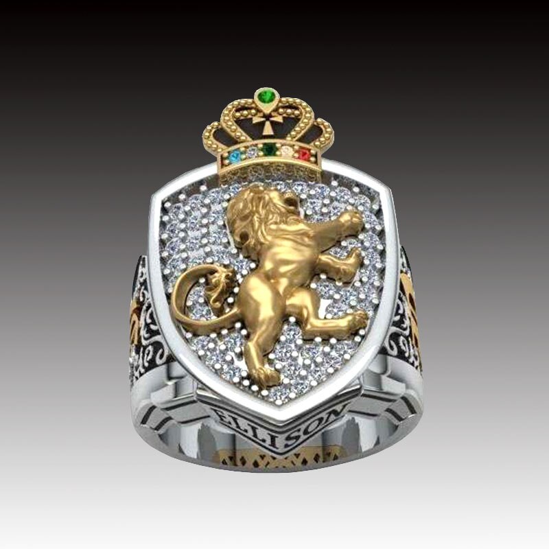 Lion Head Micro Pave Rhinestone Iced Out Bling Men... – Grandado