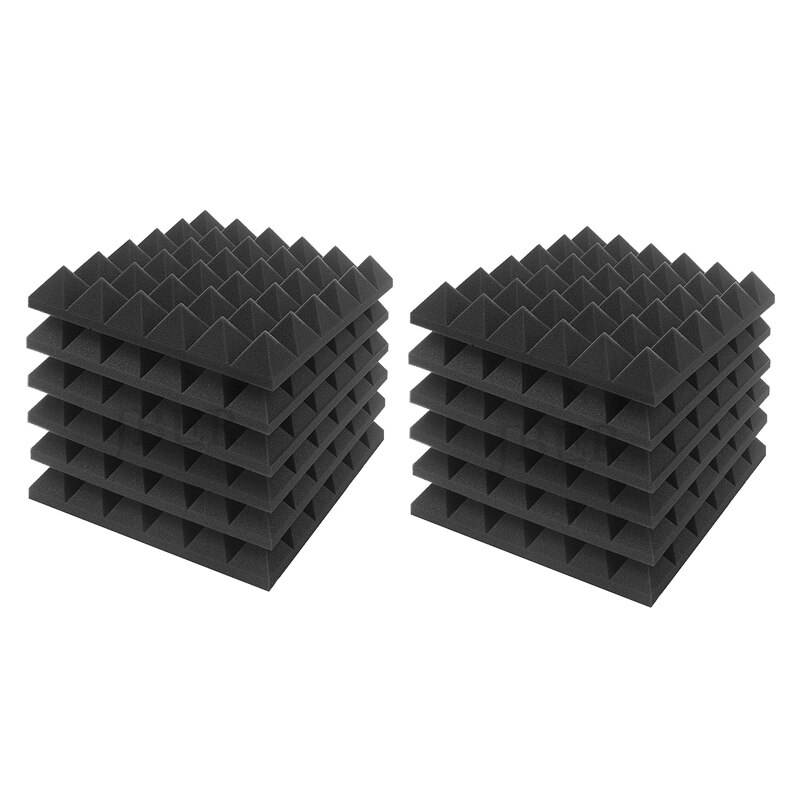 12 Piece Charcoal Acoustic Panel Studio Foam Wedge... – Vicedeal