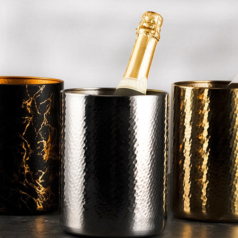 Stainless Steel Champagne Bucket Home Hammered Ice... – Grandado