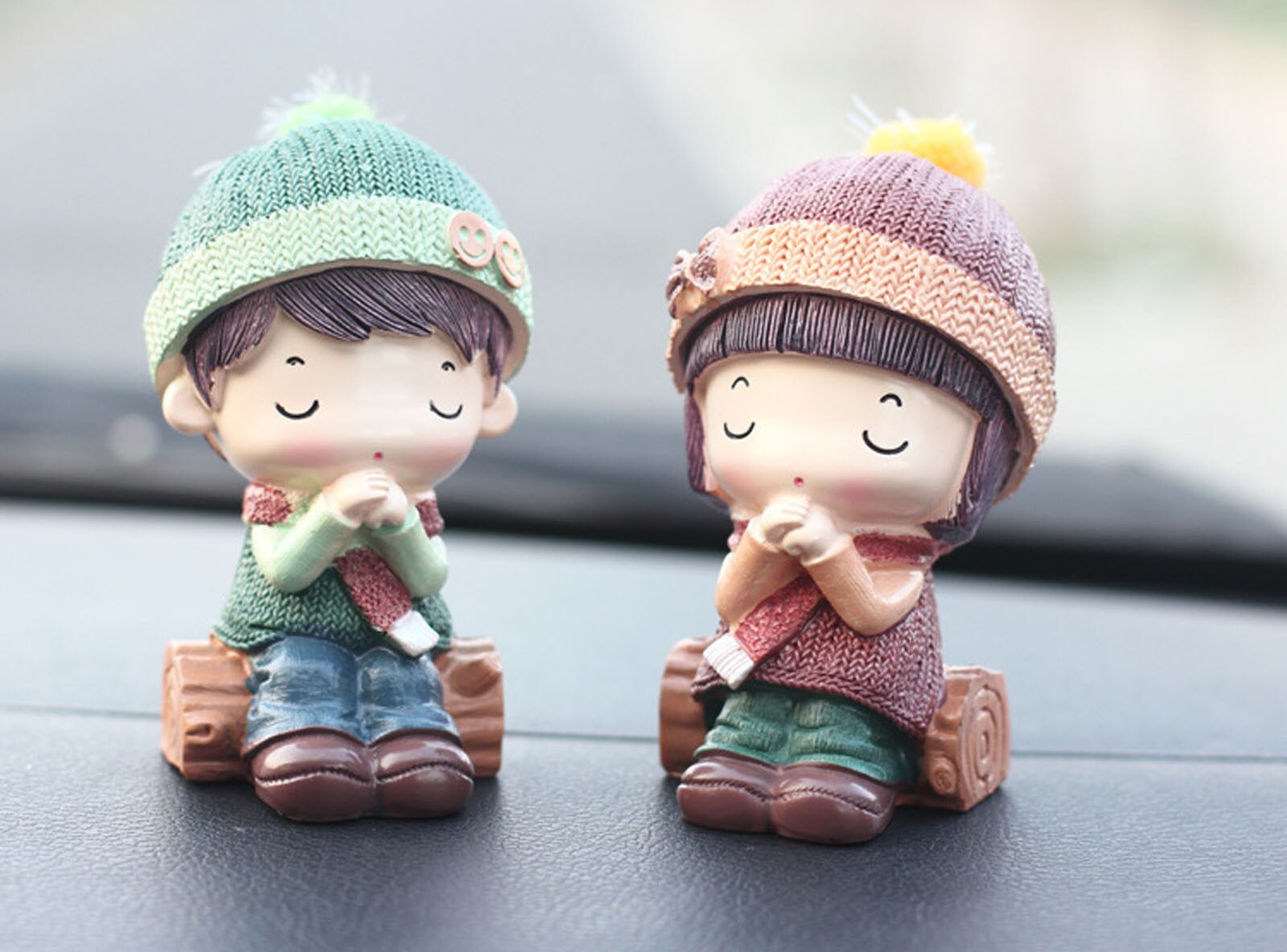 4 # Wishing Paar Beeldjes Leuke Auto Pop Ornamente... – Grandado