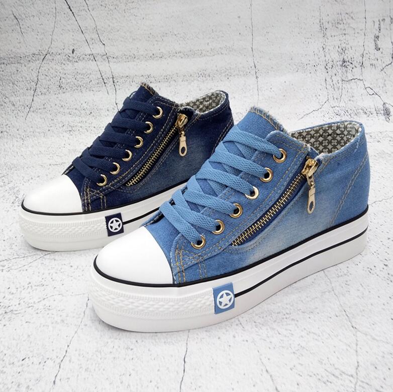 Women Sneakers Denim Casual Shoes Female Summer Ca... – Grandado