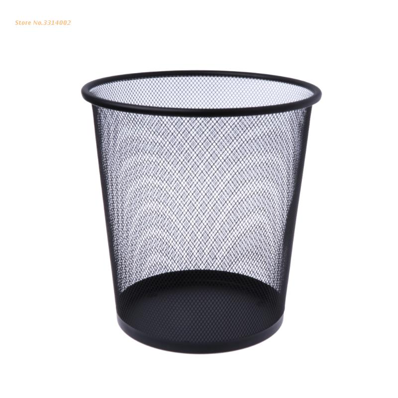 Metal Mesh Wastebasket Round Trash Can Recycling B... – Grandado
