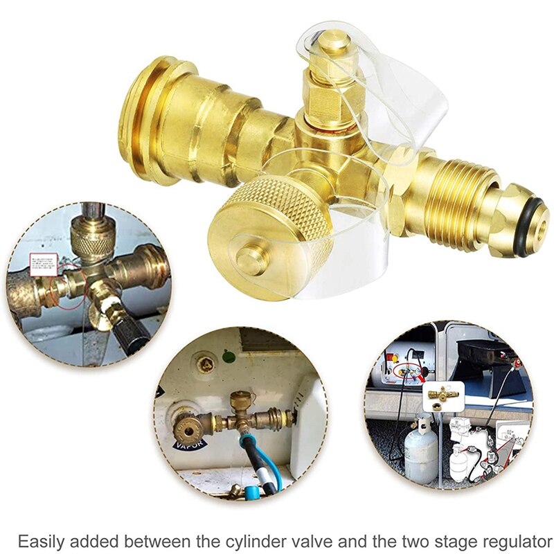 4 Port Propane Tee Adapter, Propane Cylinder Brass... – Vicedeal