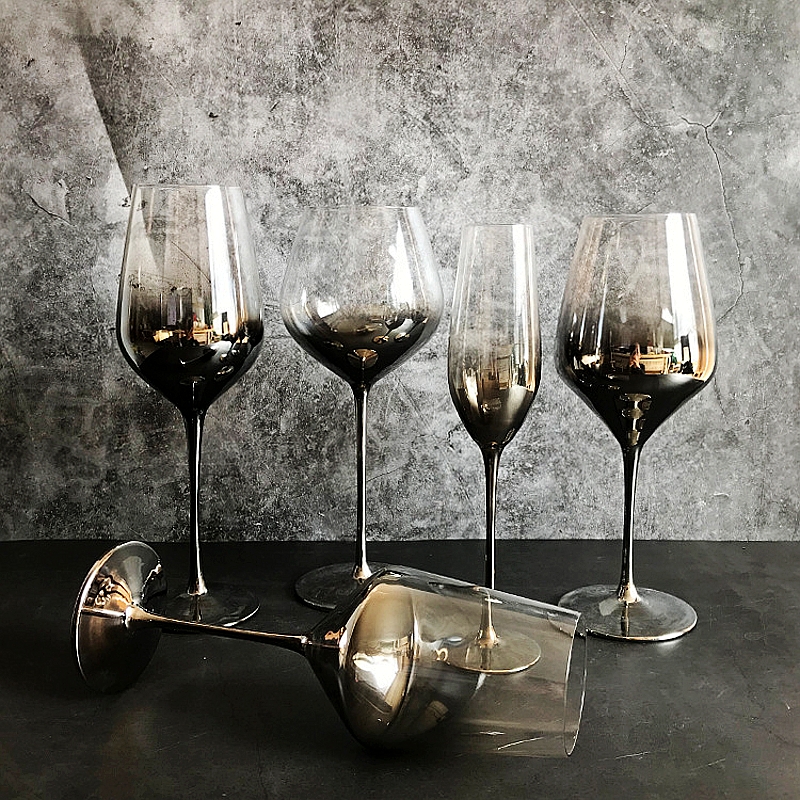 2Pcs/Set Plating Grey Wine Glass Crystal Champagne... – Vicedeal