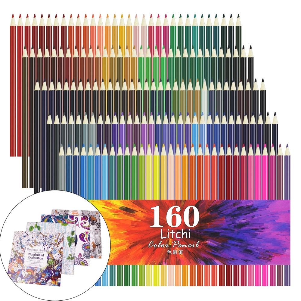 160 Oily Art Coloured Pencils Set for Adult Colori... – Grandado