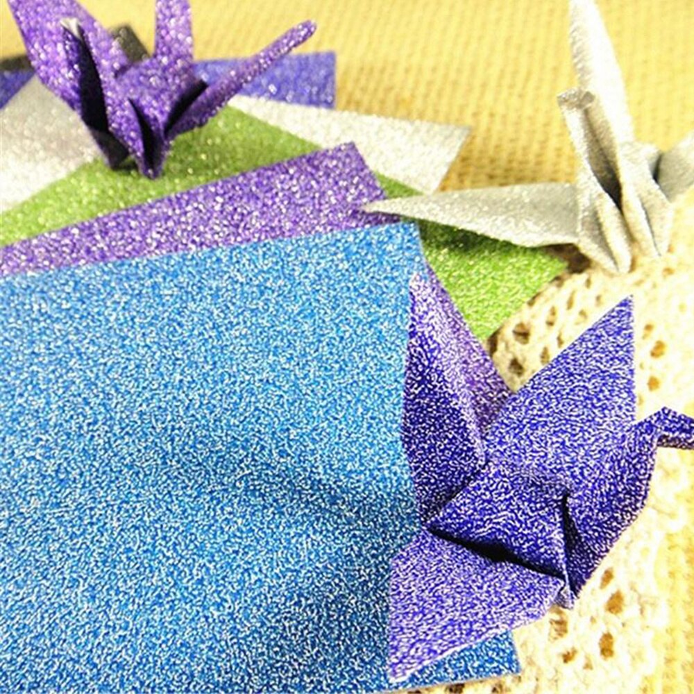 12 Sheets Glitter Origami Paper Square Sheets Vivi... – Grandado
