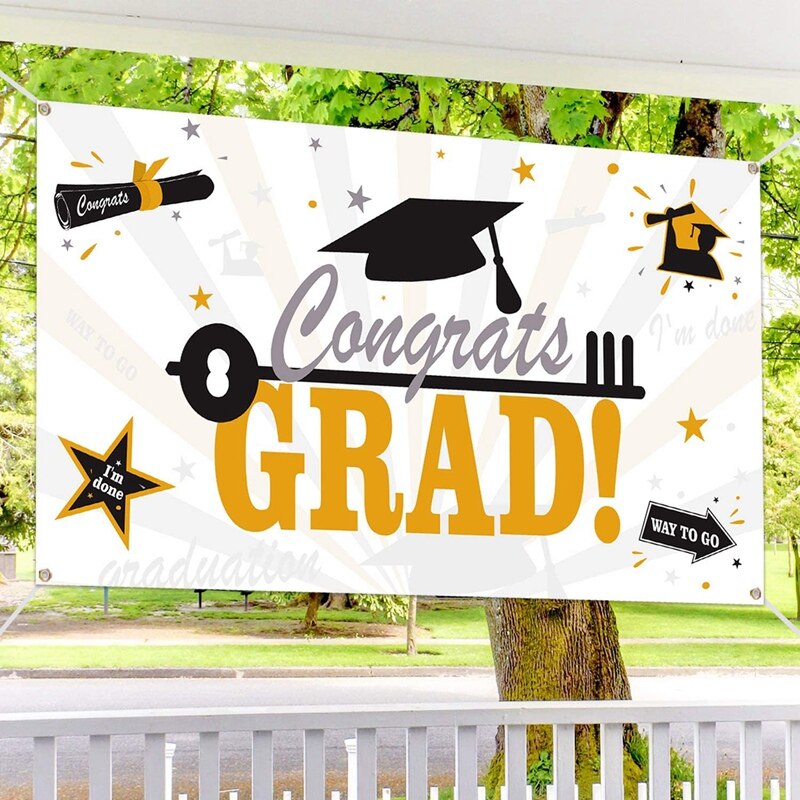 Grote Stof Graduation Party Banner Voor Graduation... – Grandado