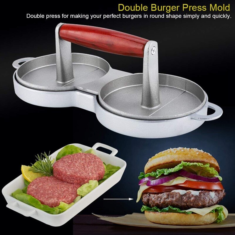 Nonstick 2 Slot Burger Press Aluminum Round Hambur... – Grandado