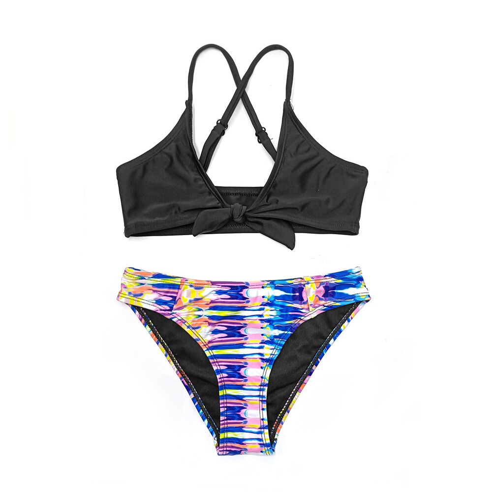 SHEKINI Girls Printing Bathing Suits Tie Knot Fron... – Grandado