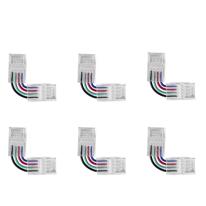 L Shape 4-Pin RGB LED Connectors 6 Packs 10Mm Wide... – Grandado