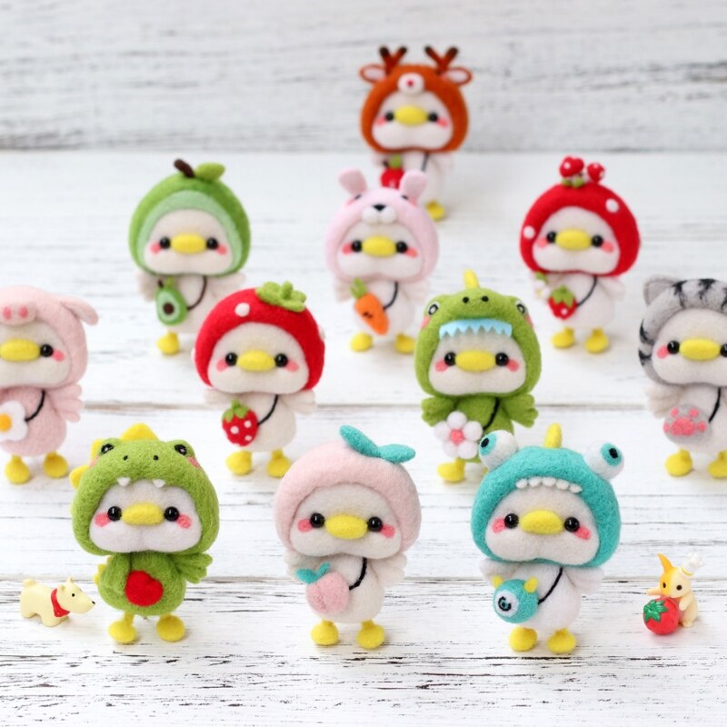 Cute Animal Duck Wool Felt Doll Craft Handmade DIY... – Grandado