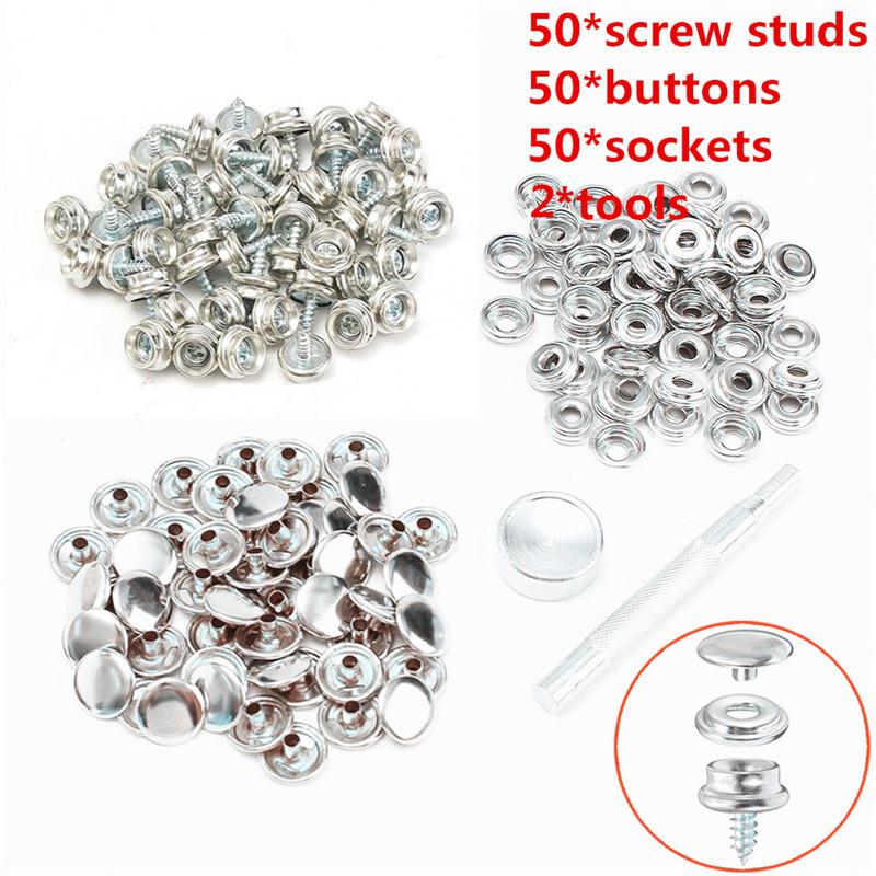 Stainless Steel Snap Fastener Buttons Screw Studs ... – Grandado