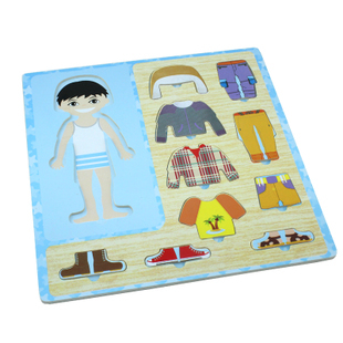 educational toys baby learn to wear clothes wooden... – Grandado