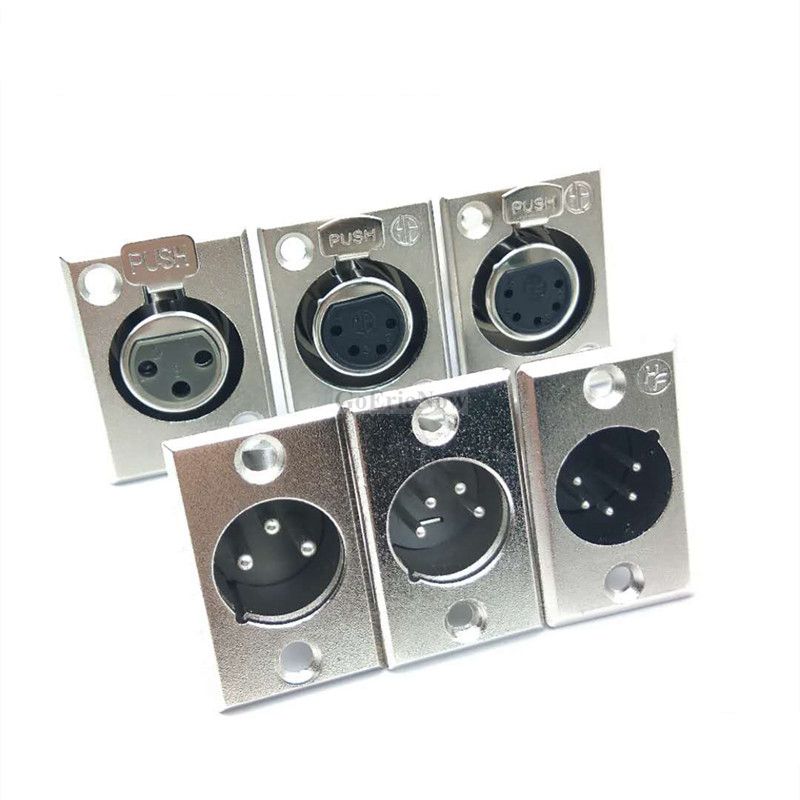 1pcs 3,4,5 pin Male/Female Metal XLR Speaker Panel... – Grandado