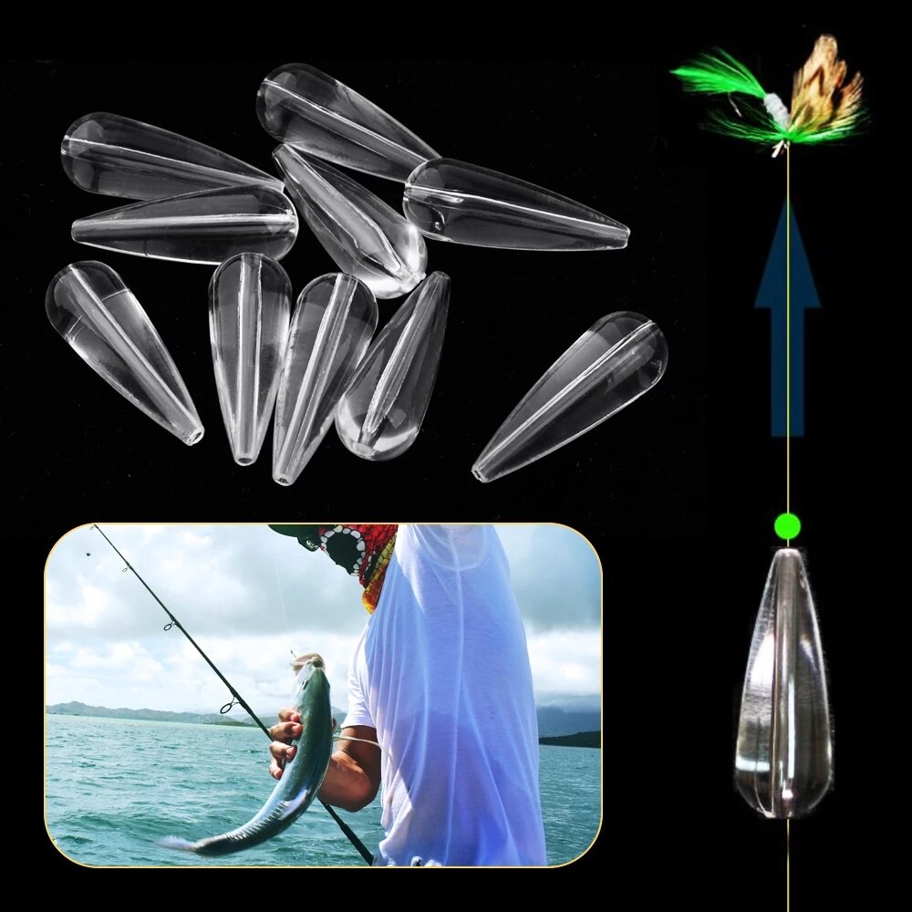 10 pcs Fishing Floating Acrylic Bombarda Floats Si... – Grandado