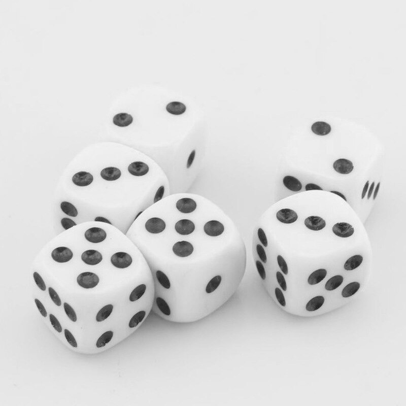 6 Pcs 8mm White Gaming Dice Standard Six Sided Dec... – Grandado