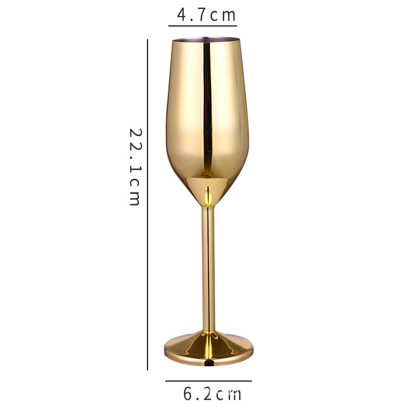 Copa de champán de acero inoxidable, copa de vino ... – Grandado