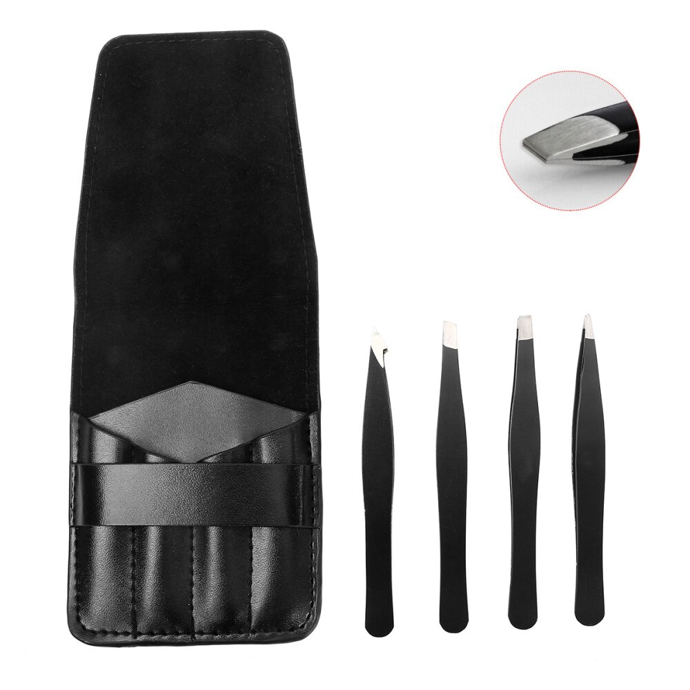 4pcs Stainless Steel Tweezers with Slant Straight ... – Vicedeal