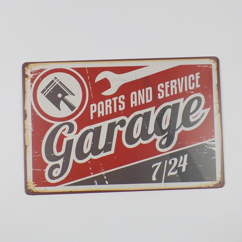 Parts And Service Garage Decor Vintage Metal Signs... – Grandado