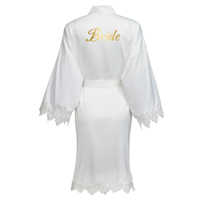 YUXINBRIDAL Mauve Matt Satin Lace Robe with Trim G... – Grandado