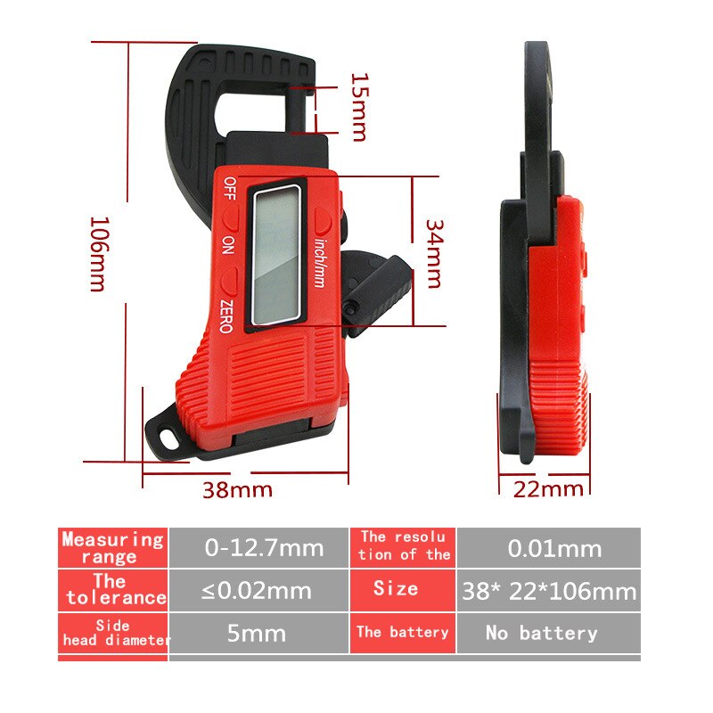 Realmote 0-12.7Mm Mini Digitale Elektronische Dikt... – Grandado