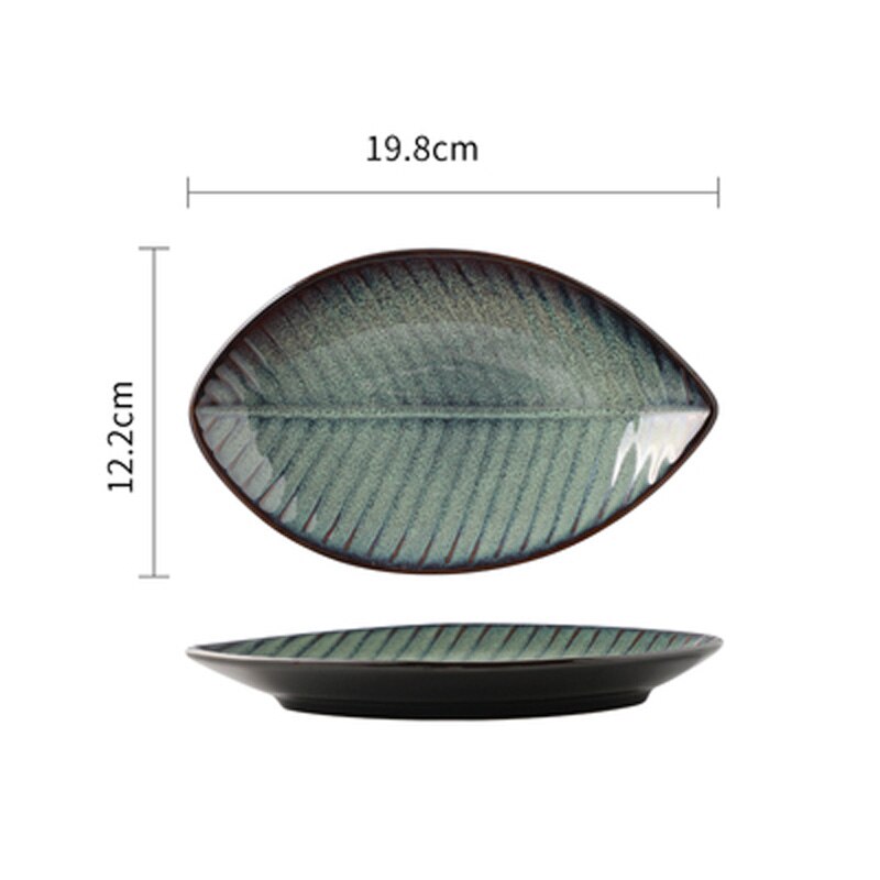 leaf-shaped sushi dish Japanese kiln change dish d... – Grandado