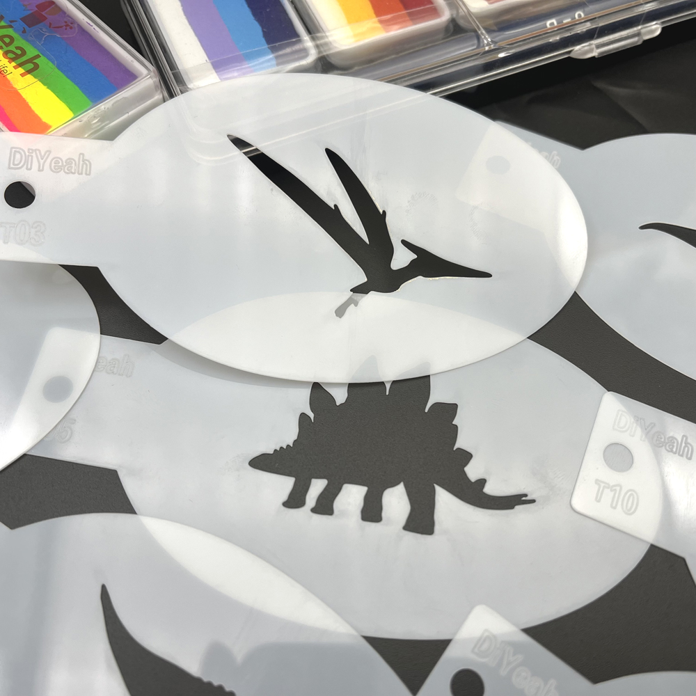 10PCS Face Painting Stencils Dinosaur Volcano Erup... – Grandado