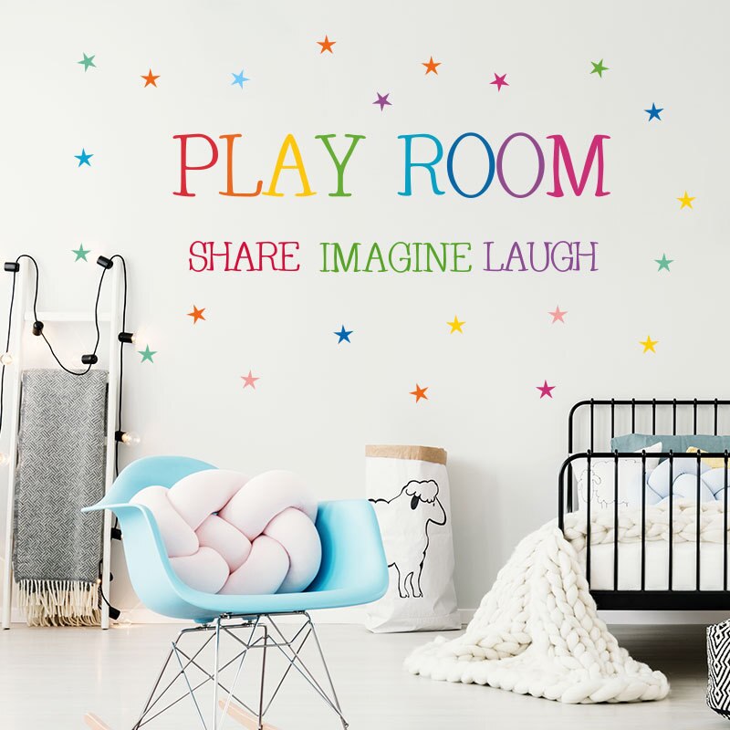 Colored pattern Play Room Wall Sticker kids rooms ... – Grandado