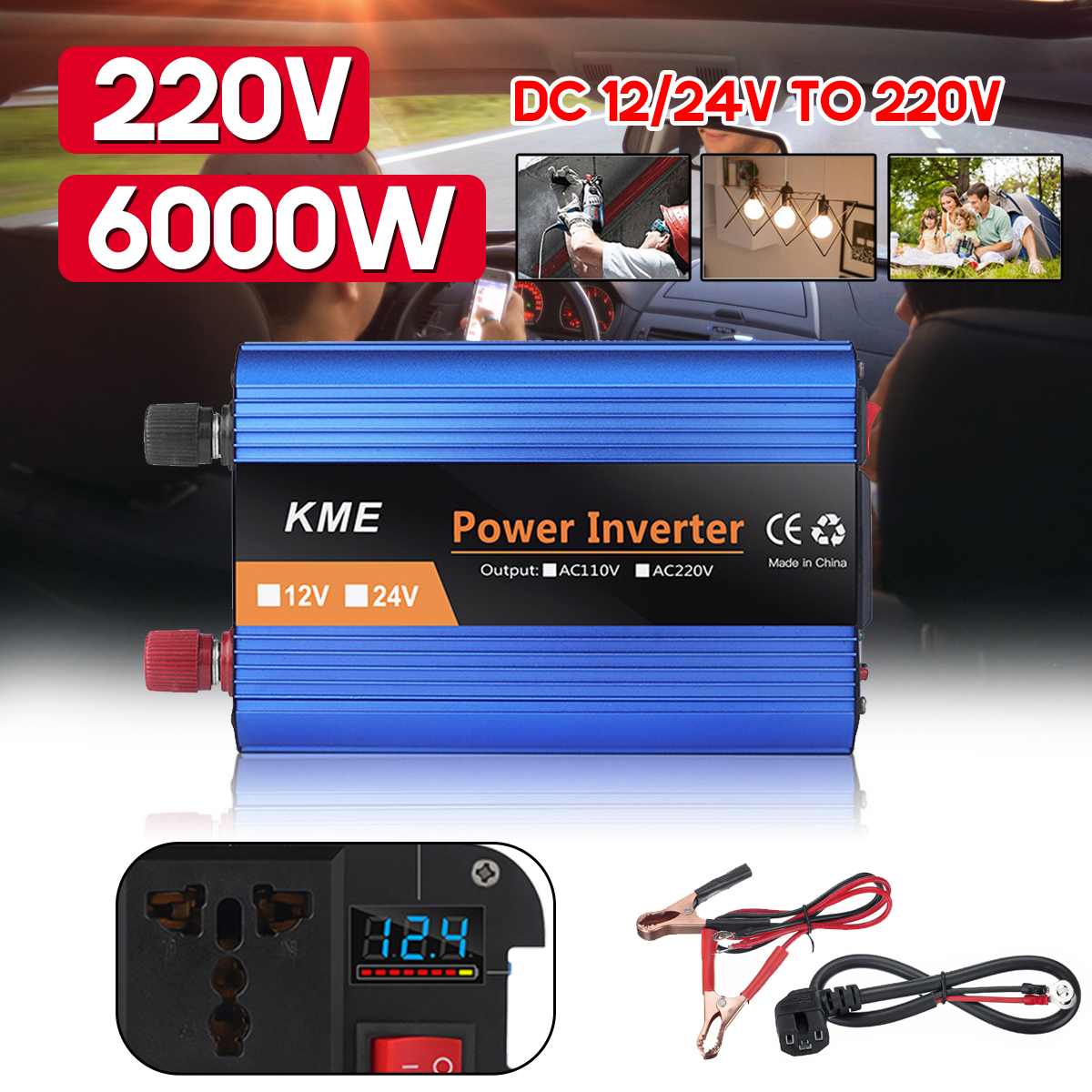 Solar Power Inverter 12/24V 220V 6000W Peak Car In... – Vicedeal