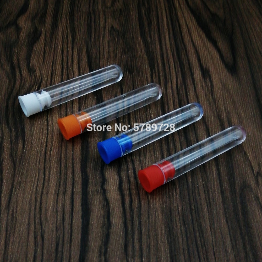 20Pcs 12*60mm Clear Plastic Test Tubes Vials With ... – Vicedeal