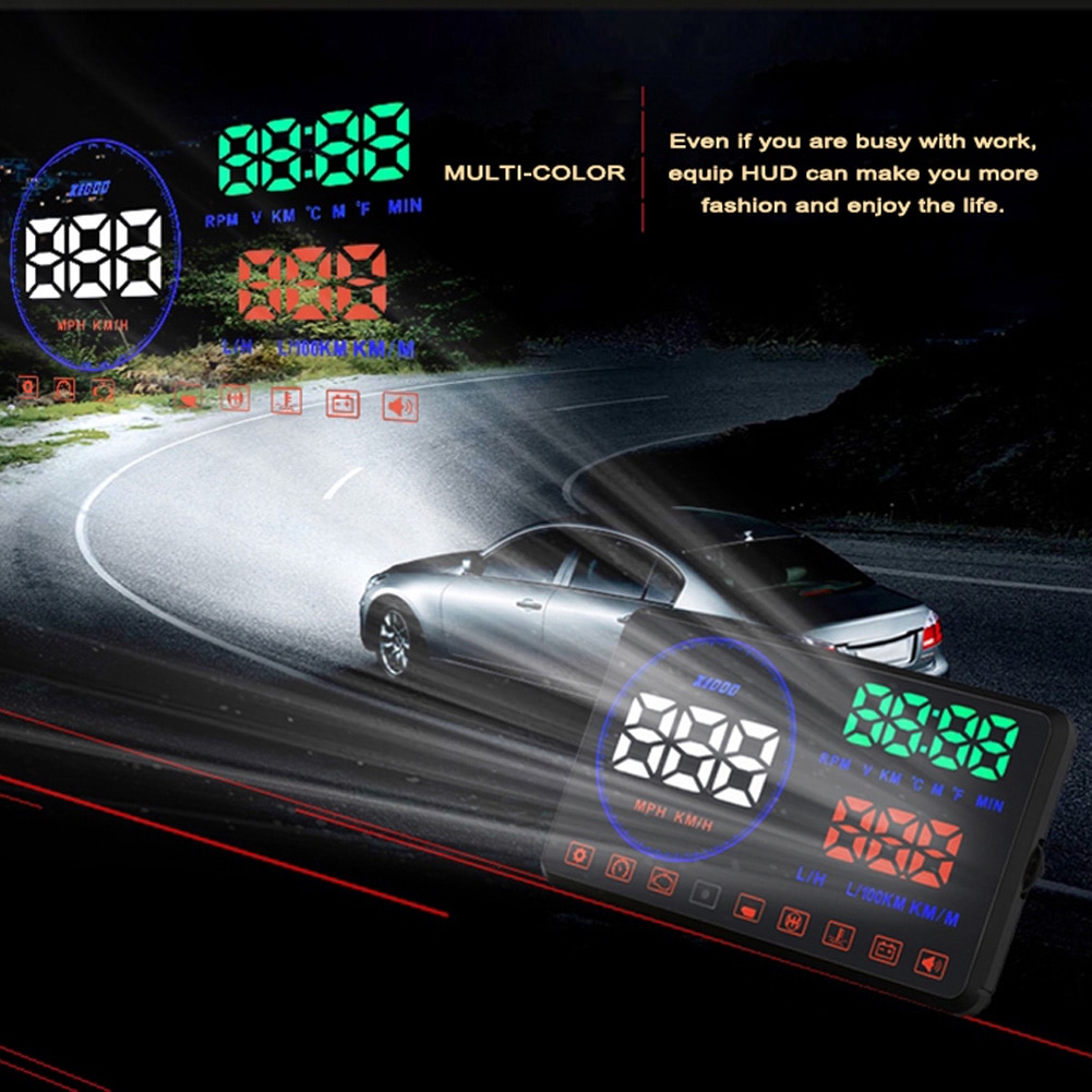 Universal Car HUD Head UP Display GPS Speedometer ... – Grandado