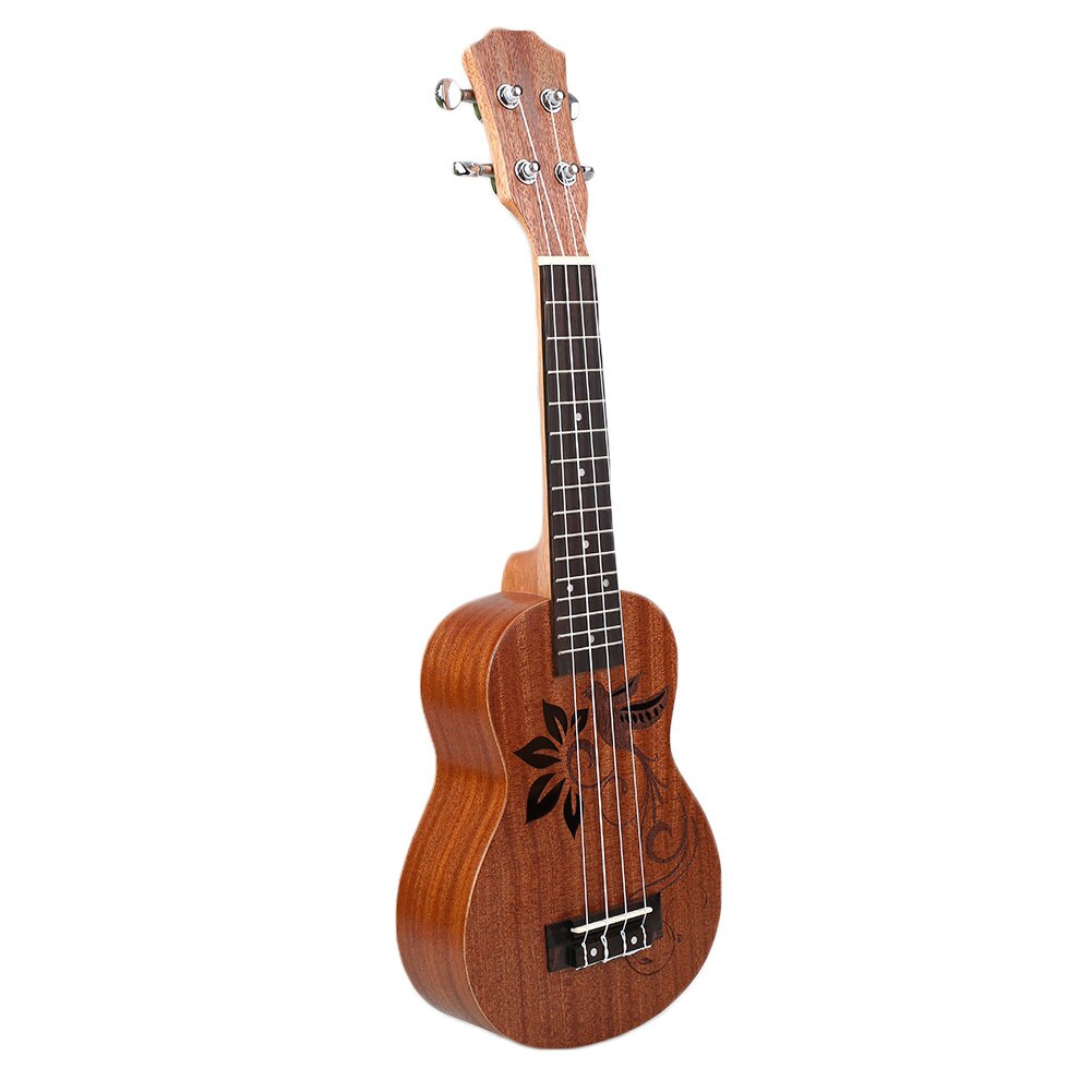 Mini Guitar Brown Color Wooden Ukulele Flower/Bird... – Grandado