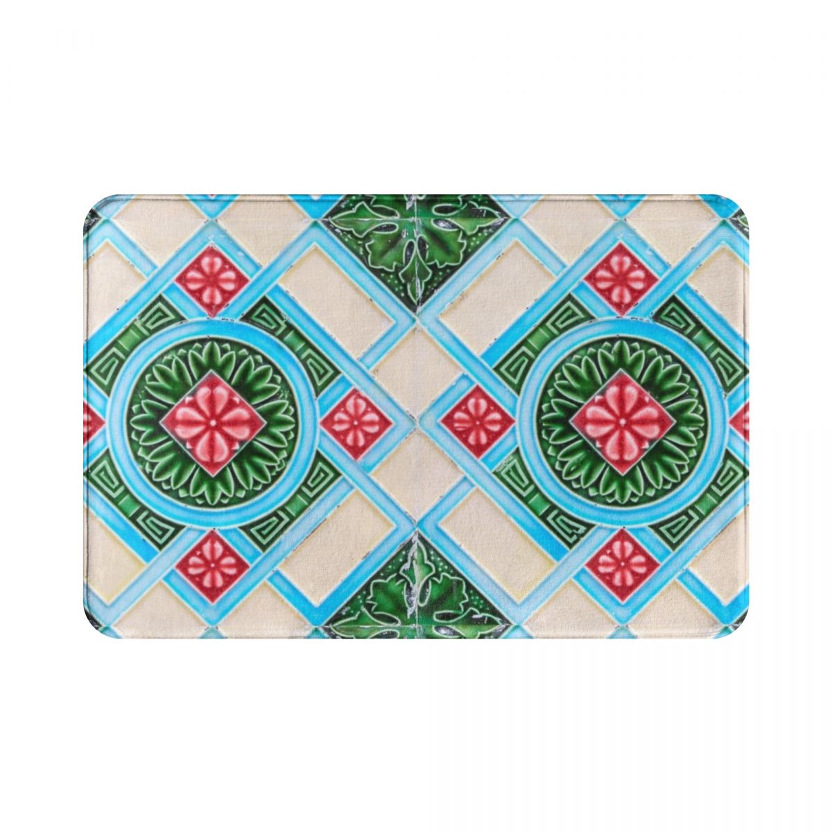 Peranakan Floral Tile Polyester Doormat Rug carpet... – Vicedeal