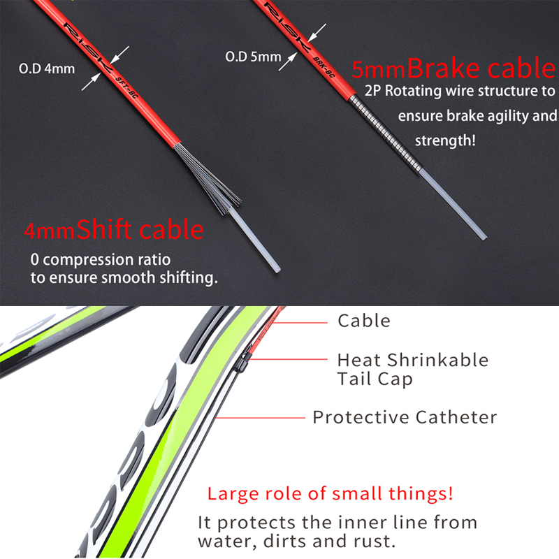Risk Bicycle Brake Cable Kit Basic Brake/Shift Cab... – Vicedeal