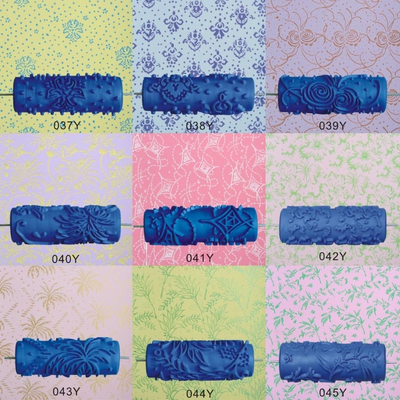 5\" Embossed Paint Roller Sleeve Wall Texture Sten... – Grandado