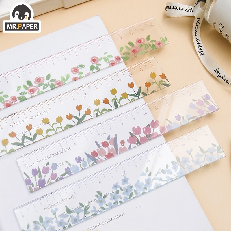 Mr.paper 4 Designs Various Flowers Memo Pads Ruler... – Vicedeal