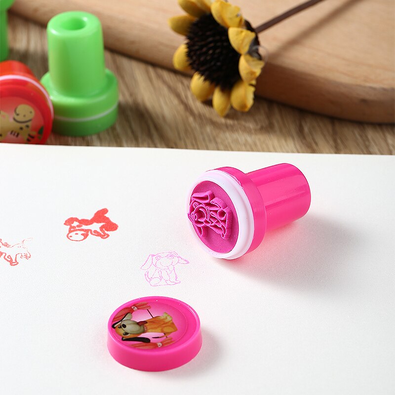 10Pcs Cute Self-ink Farm Animals Stamps Cartoon Pa... – Grandado