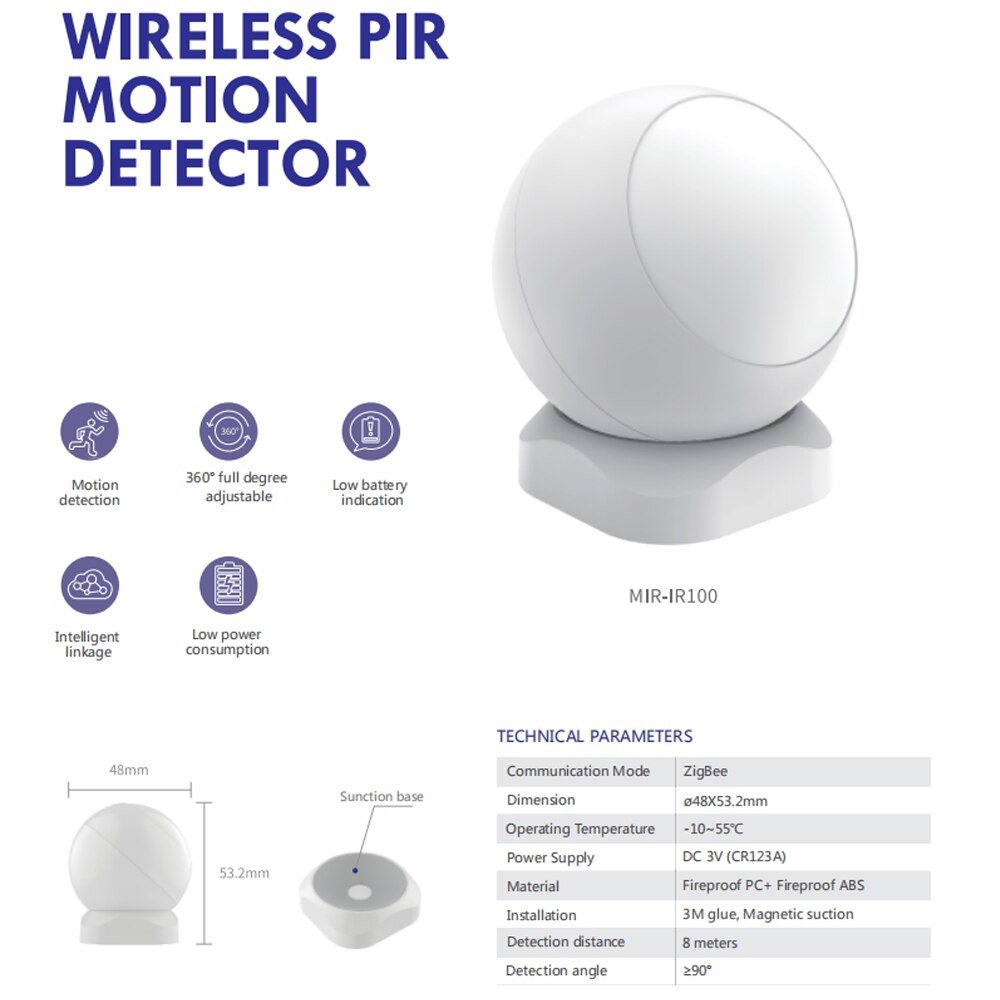 Tuya Smart ZigBee PIR Motion Detector Wireless Pas... – Vicedeal