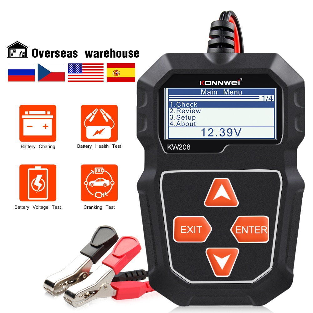 KONNWEI KW208 Car Battery Tester 12V 100 to 2000CC... – Grandado