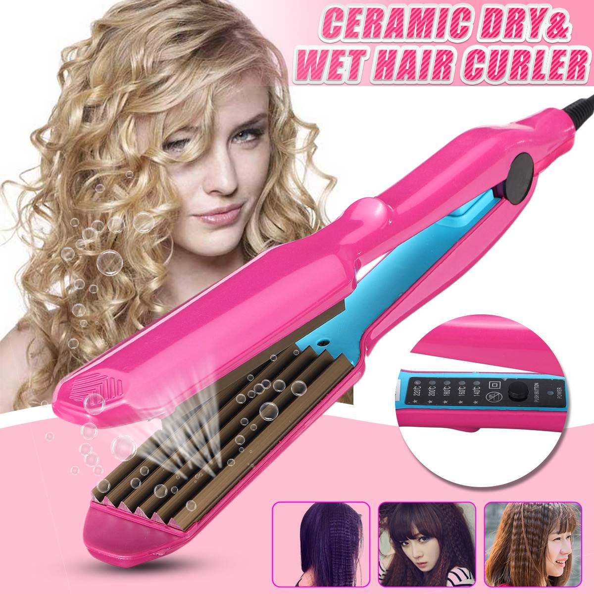Anion Hair Curling Iron Corn Splint Curler 5 Tempe... – Grandado