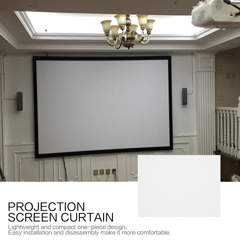 84 Inch Projection Screen Curtain Non-Woven Fabric... – Grandado
