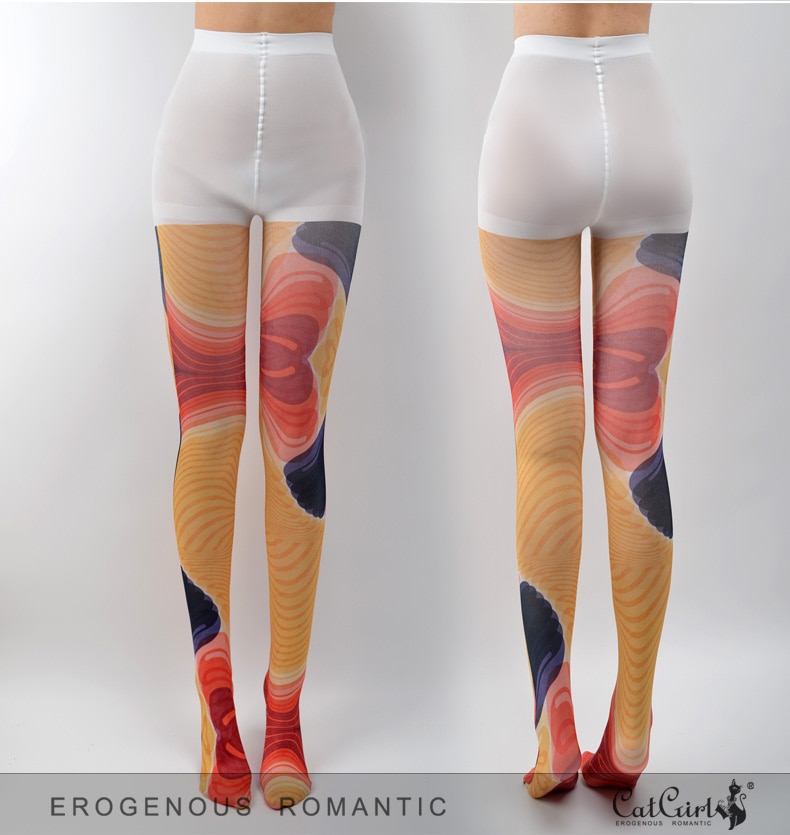 Patterned Designs Print Pantyhose Womens Tights – Grandado