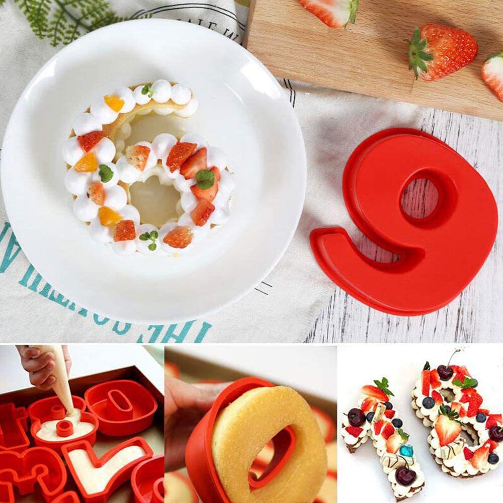9PCS/Pack 3D Silicone Number Cake Mold Baking Form... – Grandado