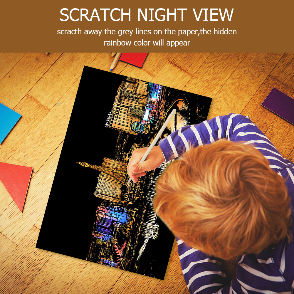 40x28 Cm Magic Scratch Art Ambachten Wereld Landsc... – Vicedeal