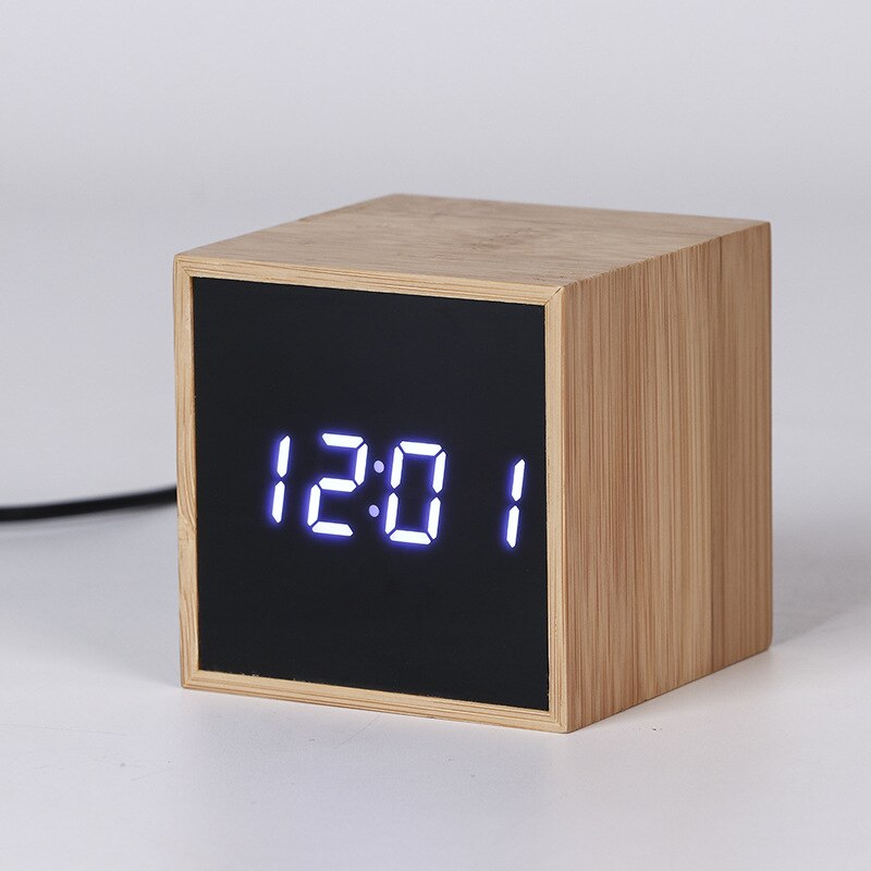 Gekwalificeerde Digitale Houten Led Wekker Hout Re... – Grandado